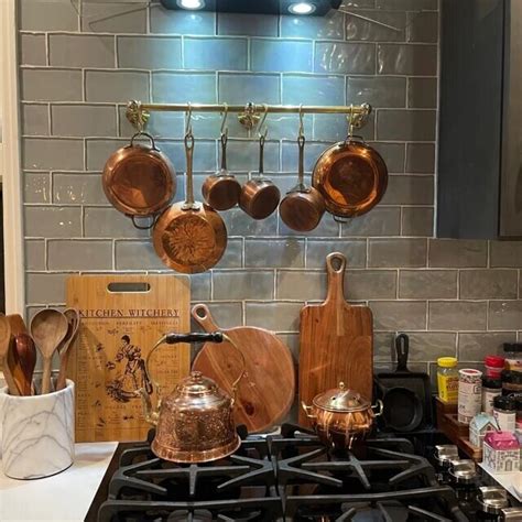 Handmade Vintage Brass Pot Rack Unlacquered Antique Style Rustic Gold