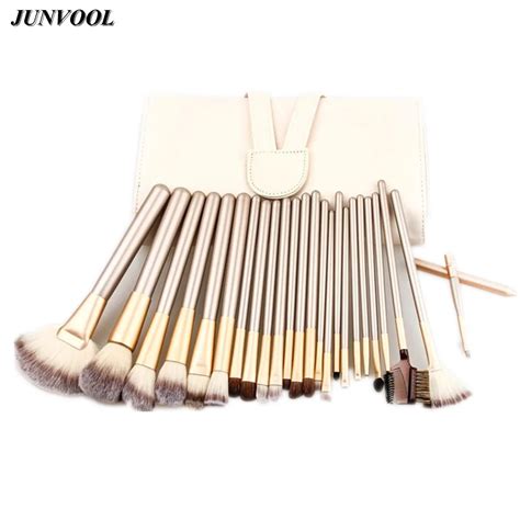 Gold 24pcs Brown Makeup Brushes Professional Powder Foundation Brush