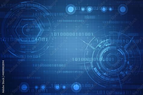 Photo And Art Print Binary Code Background Digital Abstract Technology Background Flowing Number