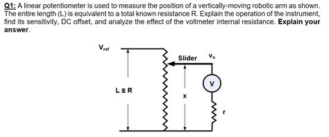 Get Answer Q1 A Linear Potentiometer Is Used To Measure The