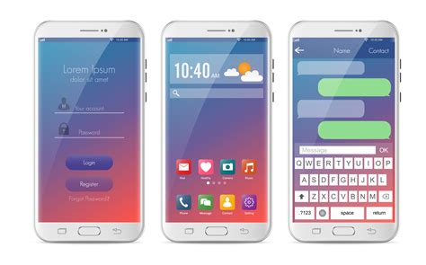 New Realistic Mobile Smart Phone Modern Style Smartphone With Ui Icons