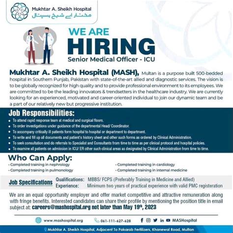 Muhammad Faizan Malik On Linkedin Hiring Smo Medical Icu Mash Hiring Doctorjobs Jobs2023