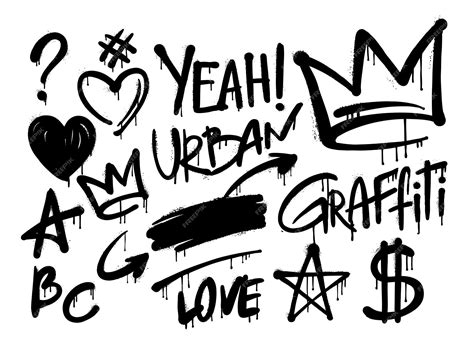 Premium Vector Graffity Wall Elements Vector Spray Pattern Set