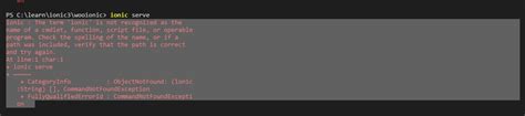 Error While Running Ionic Serve Command Stack Overflow