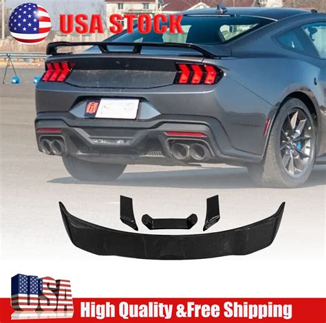 Track Pack Rear Trunk Lip Spoiler Wing Carbon Look For 2024 2025 Ford