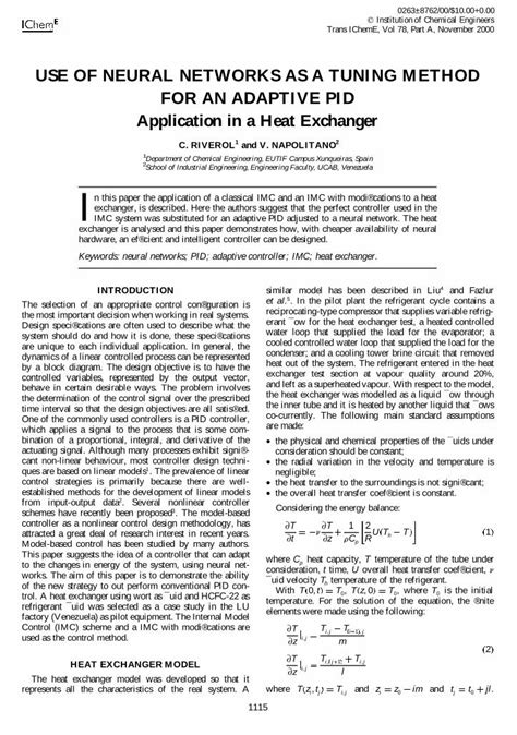Pdf Use Of Neural Networks As A Tuning Method For An Adaptive Pid