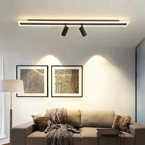 Rectangular Black Led Living Room Ceiling Light Fixture Rebooters