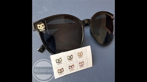 Custom Sunglass Logo With Metal Sticker 3d Metallic Logo Sunglasses Label