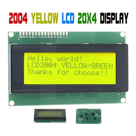MODULO DISPLAY LCD Avanzato Blu e Giallo 20x4 Caratteri Visibilità