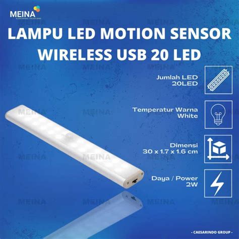 Promo Lampu Led Strip 20 Led Hias Tempel Dinding Sensor Gerak Lemari Kitchen Poroswonderland
