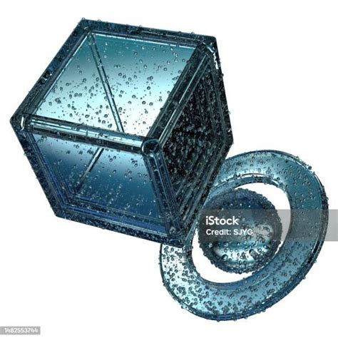 격리된 투명한 물 크리스탈 용기 추상적인 차가운 분위기 얼음 우아하고 현대적인 3d 렌더링 디자인 재료 0명에 대한 스톡 사진 및 기타 이미지 Istock