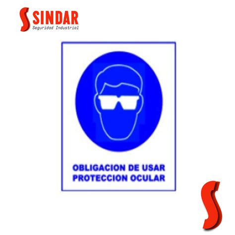 Cartel Obligación De Usar Protección Ocular 220x260mm Sindar