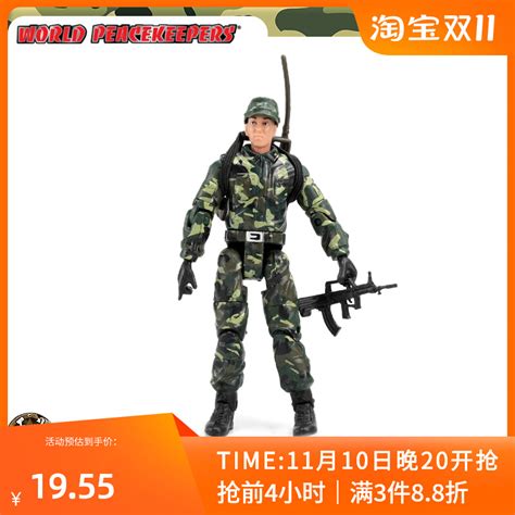 118兵人模型玩具375寸解放军关节可动人偶手办中国士兵小人摆件虎窝淘
