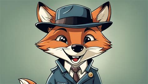 A Mischievous Cartoon Fox In A Detective Outfit Premium Ai Generated