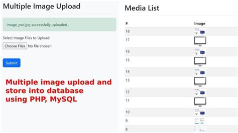 upload multiple images to mysql database