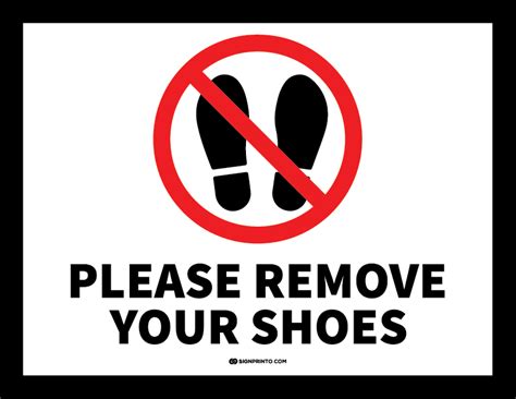 Please Remove Your Shoes Sign Black Text Pdf Artofit