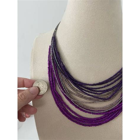Generic Mixit Layered Purple Bead Necklace Grailed