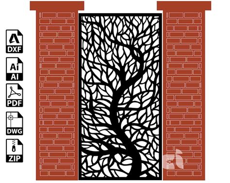 Tree Panels DXF Leafs Set Tree Panel Floral Patterns Tree Wall Art