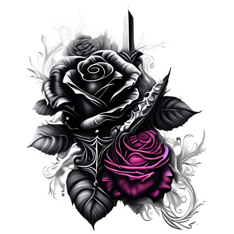 Gothic Black Rose Dagger And Skull Graphic Creative Fabrica