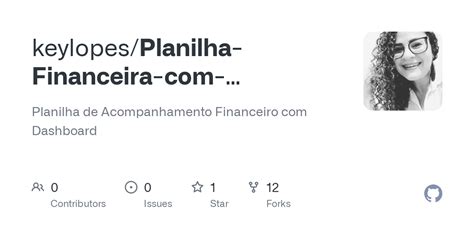 GitHub Keylopes Planilha Financeira Dashboard Planilha De
