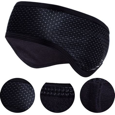 OPASKA SPORTOWA NA GŁOWĘ USZY MĘSKA DAMSKA MEMBRANA NA ROWER M L CZARNA POL 5907443612645