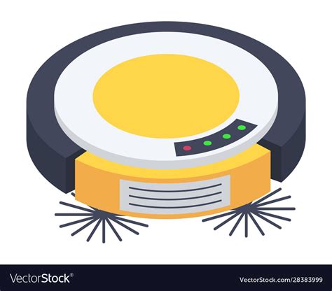 Cleaning Robot Vacuum Cleaner Rounded Shape Vector Image