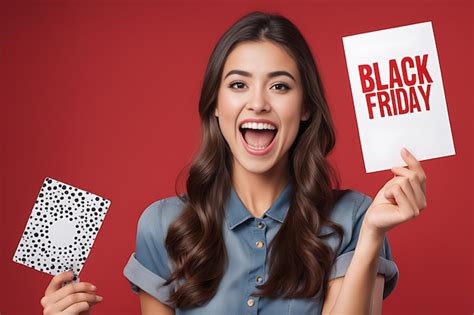 Premium Ai Image A Woman With Black Friday Concept