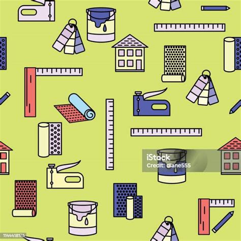 얇은 라인 홈 개선 Diy 배경 패턴 Diy에 대한 스톡 벡터 아트 및 기타 이미지 Diy 개선 건설 산업 Istock