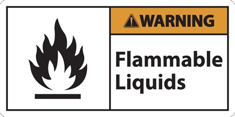 Warning Flammable Liquids Sign On White Background 12286970 Vector Art