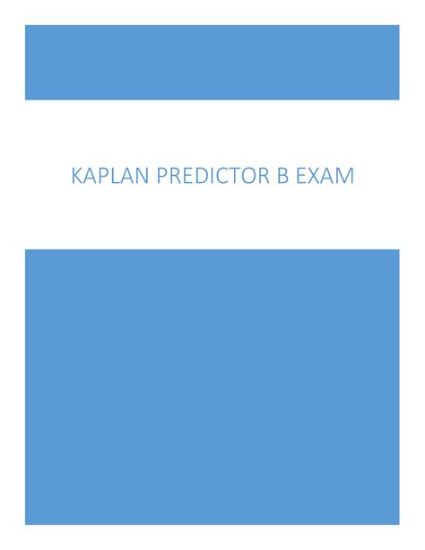 kaplan exam predictor b questions with answers 2023 exams nursing