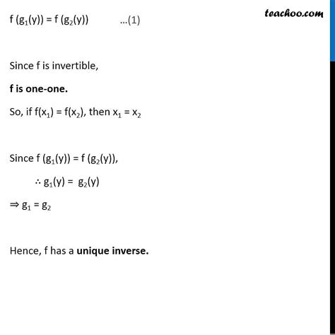 Ex 1 3 10 Let F Be Invertible Show F Has Unique Inverse