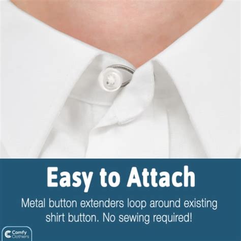 Comfy Clothiers Metal Collar Extenders For Dress Shirts Metal Button