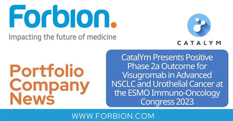 Catalym Presents Positive Phase 2a Outcome For Visugromab In Advanced