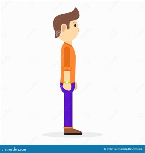 Man Side Vector Flat Illustration Stock Vector Illustration Of