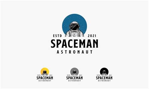 Premium Vector Astronaut Vintage Logo Concept Black And White Color