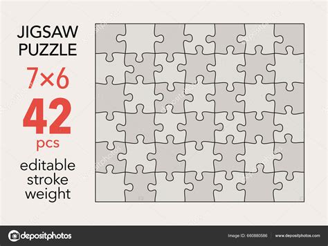Empty Jigsaw Puzzle Grid Template X Shapes Pieces Separate Matching Stock Vector By Bisams