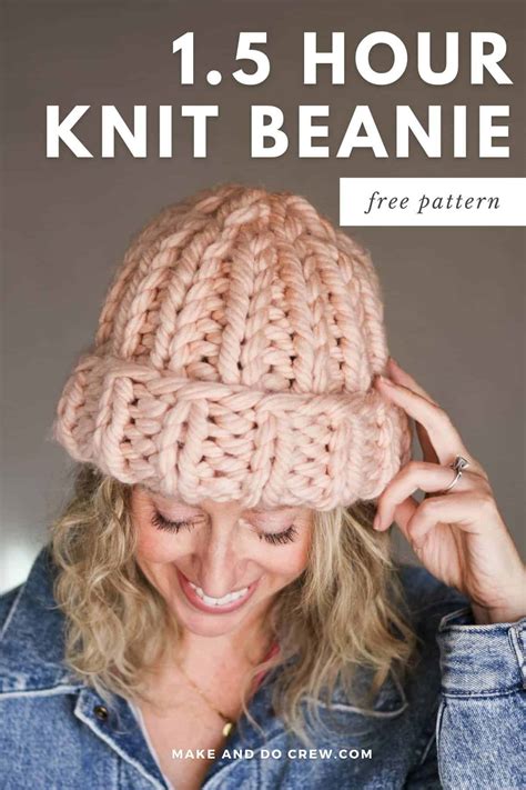 15 Hour Free Chunky Hat Knitting Pattern