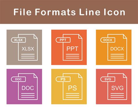 File Formats Vector Icon Set 20718662 Vector Art At Vecteezy