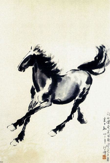徐悲鴻《奔馬圖》欣賞 每日頭條