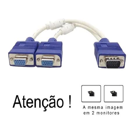 Cabo Duplicador Y Vga macho X Vga fêmea Shopee Brasil
