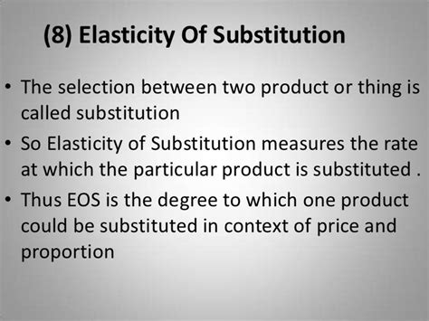 Elasticity Of Substitution Elasticity Of Substitution