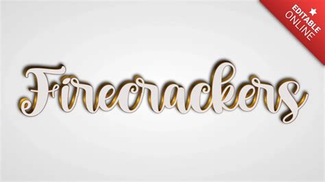 Firecrackers White Gold Text Effect Generator
