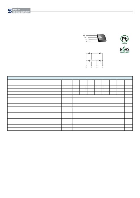 KBP206G datasheet(1/4 Pages) TSC | Glass Passivated Bridge Rectifiers