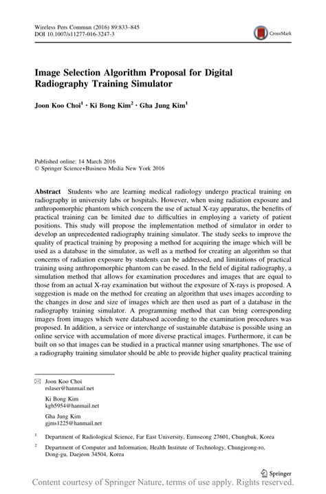 Image Selection Algorithm Proposal For Digital Radiography Training