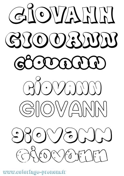 Coloriage Du Prénom Giovann à Imprimer Ou Télécharger Facilement
