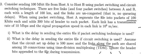Solved Consider Sending 100 Mbit File From Host A To Host B
