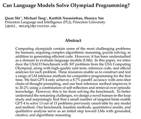 Ajitesh Shukla On Linkedin Can Language Models Solve Olympiad