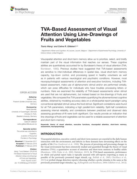 Pdf Tva Based Assessment Of Visual Attention Using Line Drawings Of