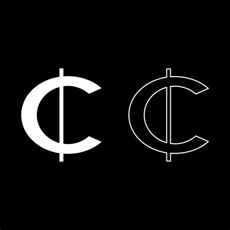 Ghana Cedi Currency Symbol Money Sign Cash Ghs Ghanaian Set Icon White Color Vector Illustration