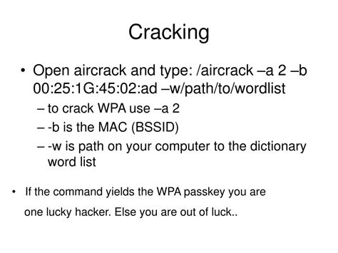 PPT Cracking WEP And WPA Wireless Networks And How To Better Secure
